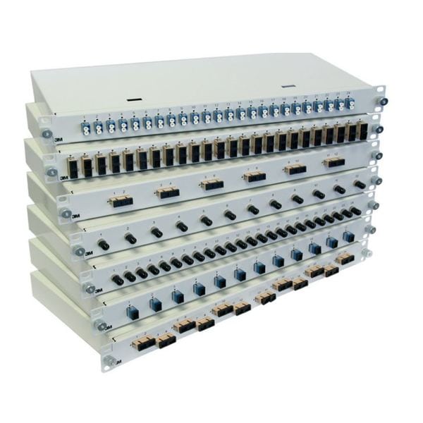 3M Patch Panel, 1U, wyposażony, 12 adapterów duplex LC MM, czarny - TEV24